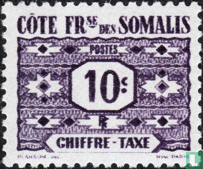 Cijfer 10 (1947) - Somalikust - Frans Protectoraat - LastDodo