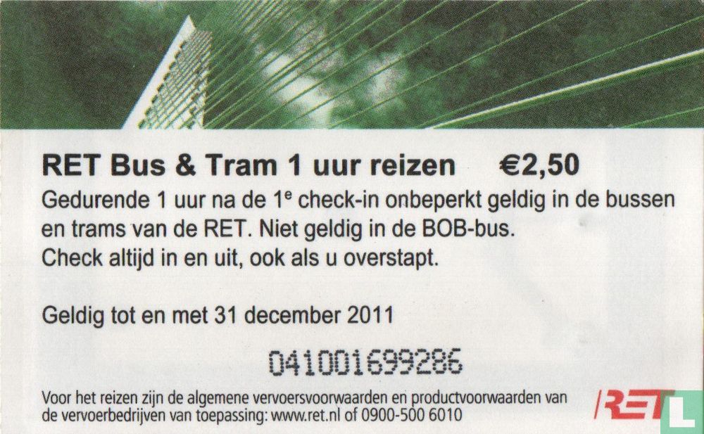 OV-Chipkaart RET Bus & Tram 1 uur - RET - LastDodo