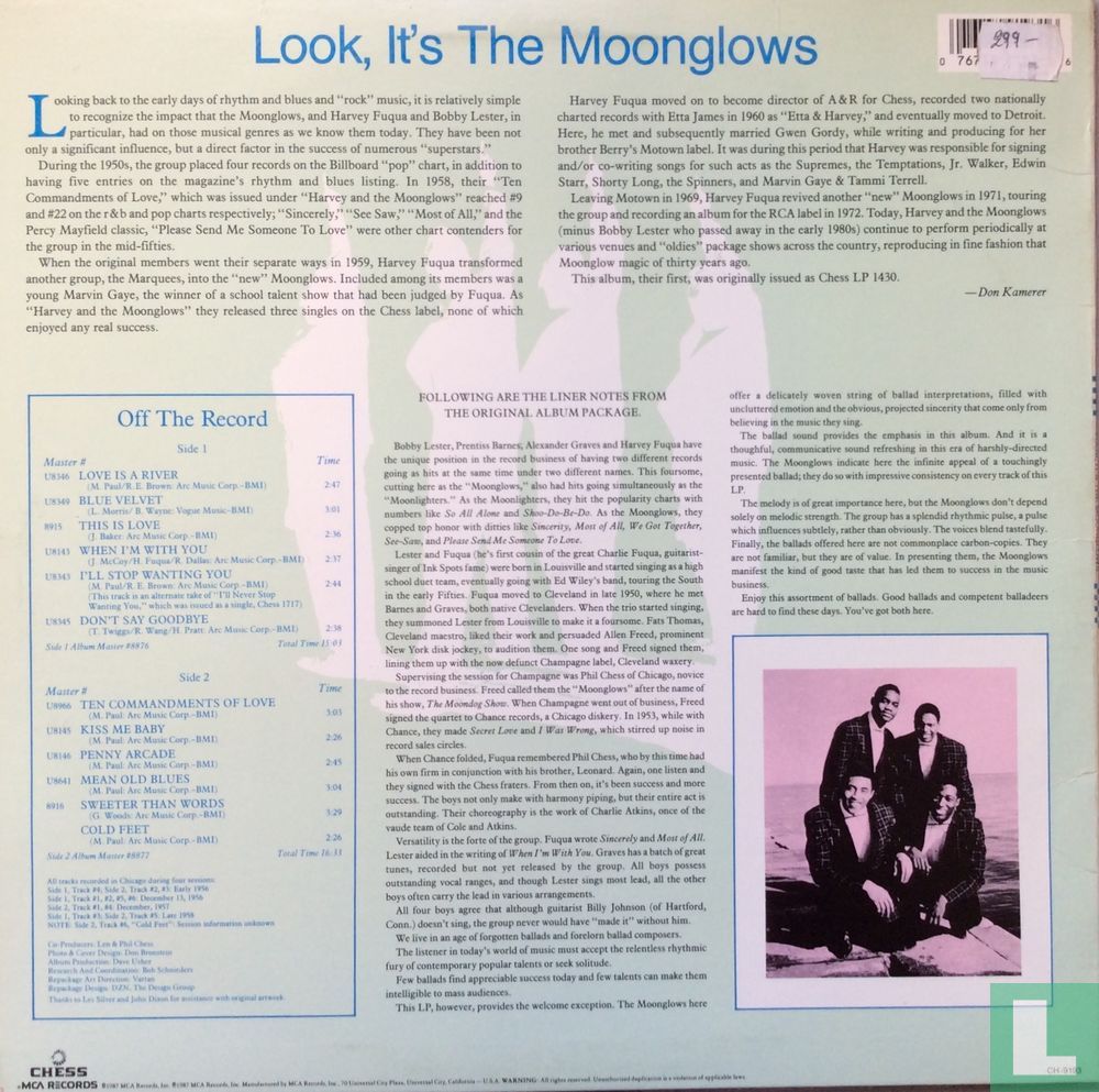 Look, It’s the Moonglows LP CH-9193 (1987) - Moonglows, The - LastDodo
