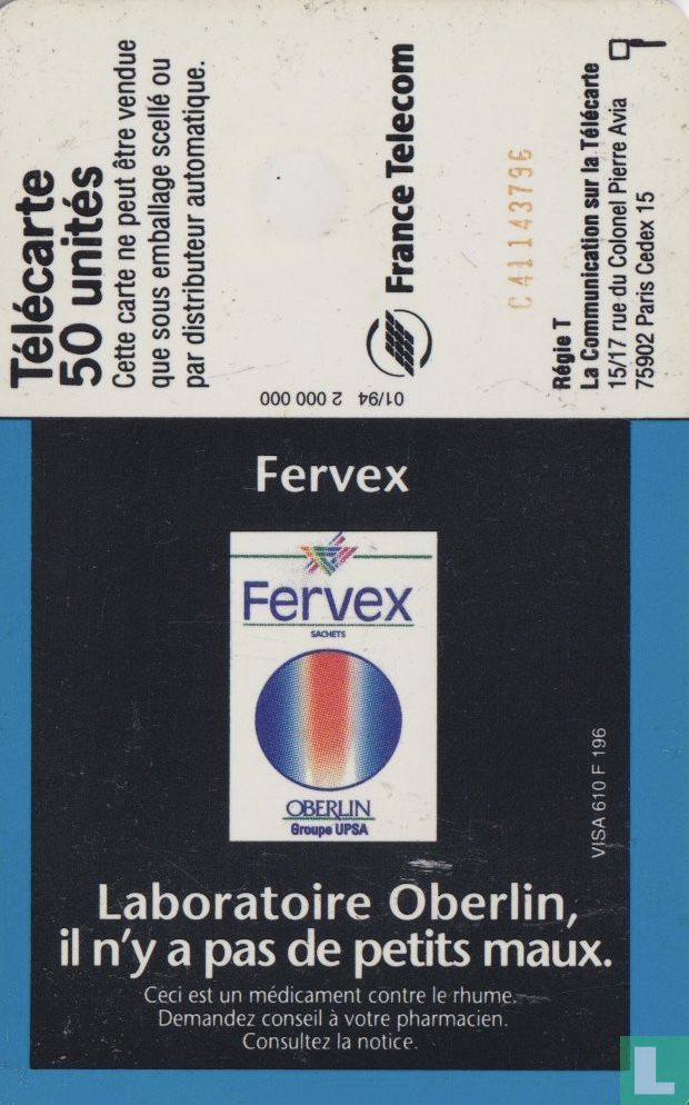 Oberlin - Fervex C41143796 (1994) - France Télécom - LastDodo