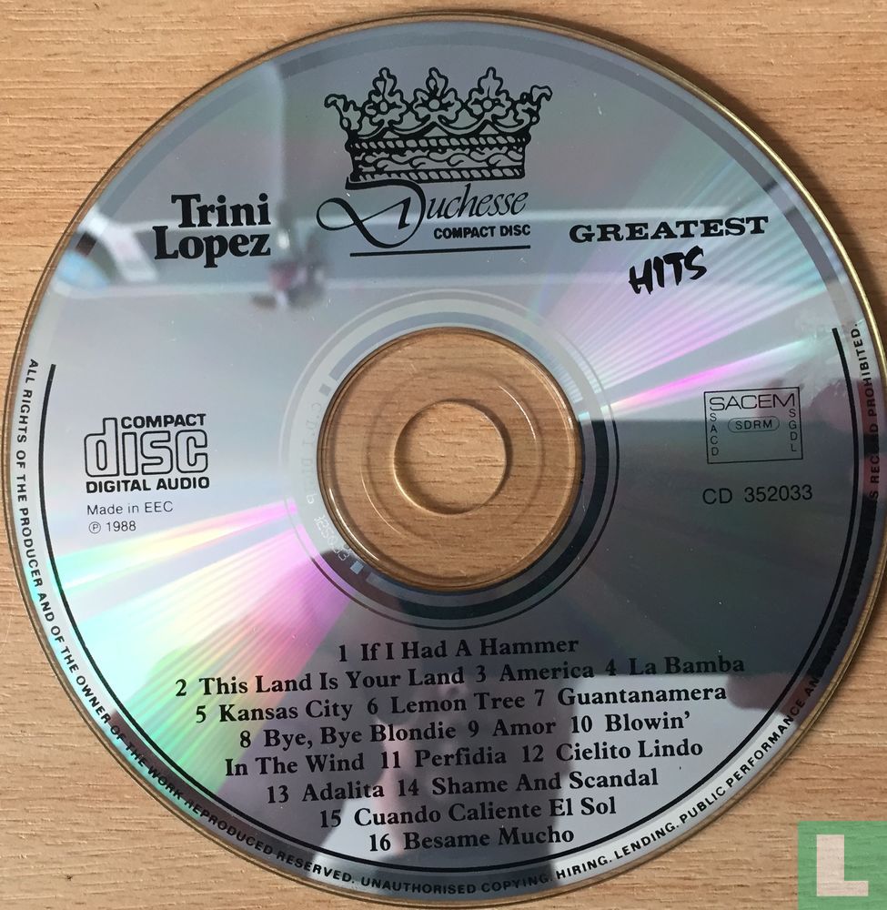 Trini Lopez Greatest Hits CD 352033 (1988) - Lopez, Trini - LastDodo