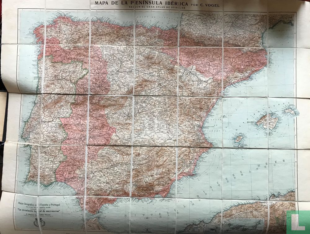 Mapa de la peninsula Ibérica por V. Vogel - Map - LastDodo