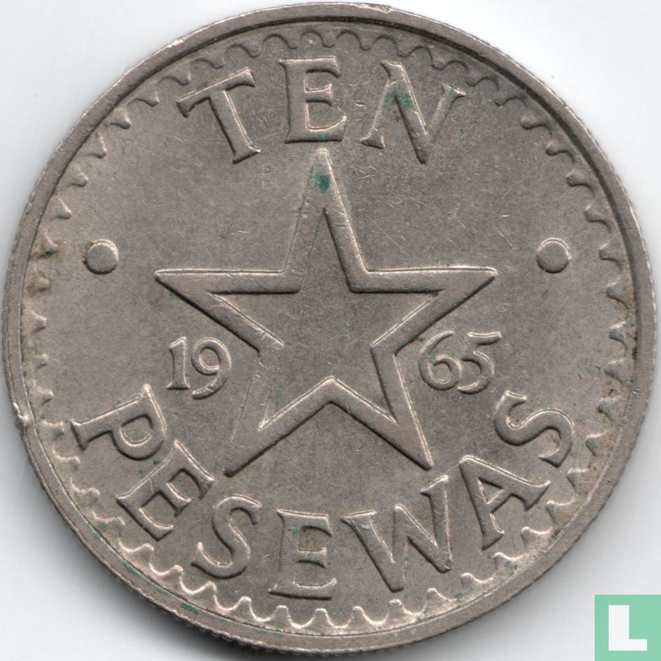 Ghana 10 pesewas 1965 KM# 9 (1965) - Ghana - LastDodo