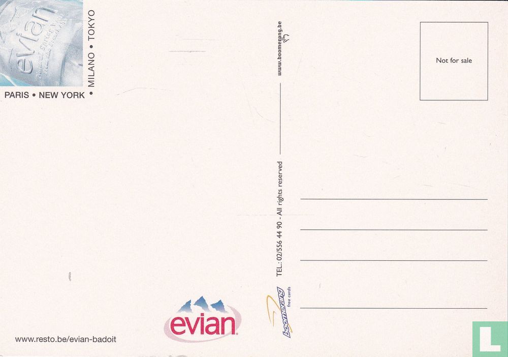 1763 - evian (2001) - Boomerang Free Cards - LastDodo