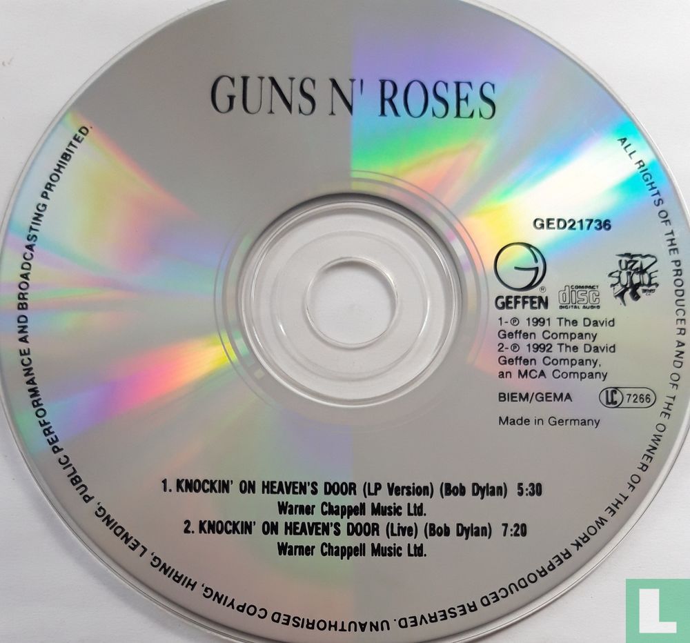 Knockin' on Heaven's Door CDS GED21736 (1992) - Gun's N' Roses - LastDodo
