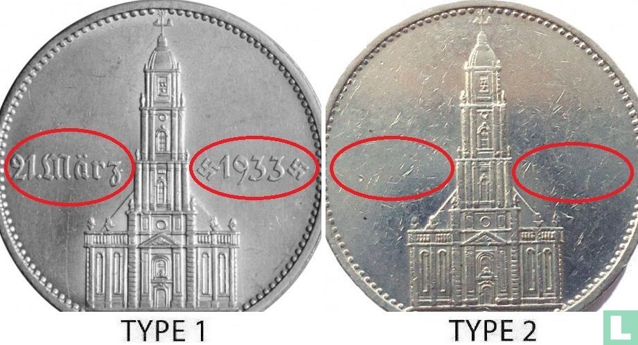 German Empire 5 reichsmark 1934 (E - type 1) "First anniversary of Nazi ...