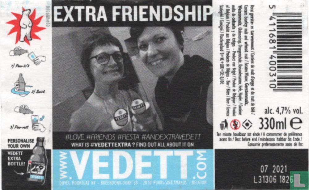Vedett - Extra White - Extra Friendship (2020) - Duvel Moortgat, Puurs ...