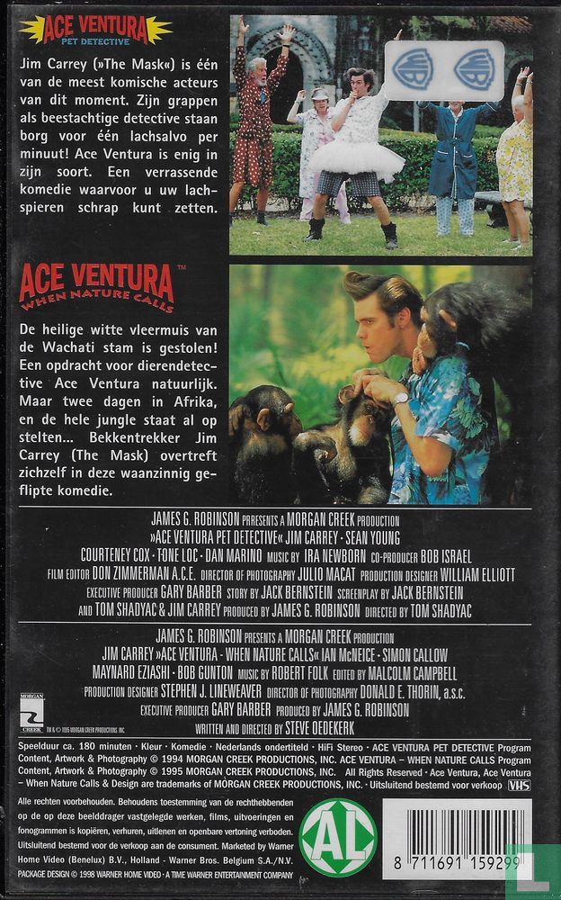 Ace Ventura Pet Detective - Ace Ventura When Nature Calls VHS (1998 ...