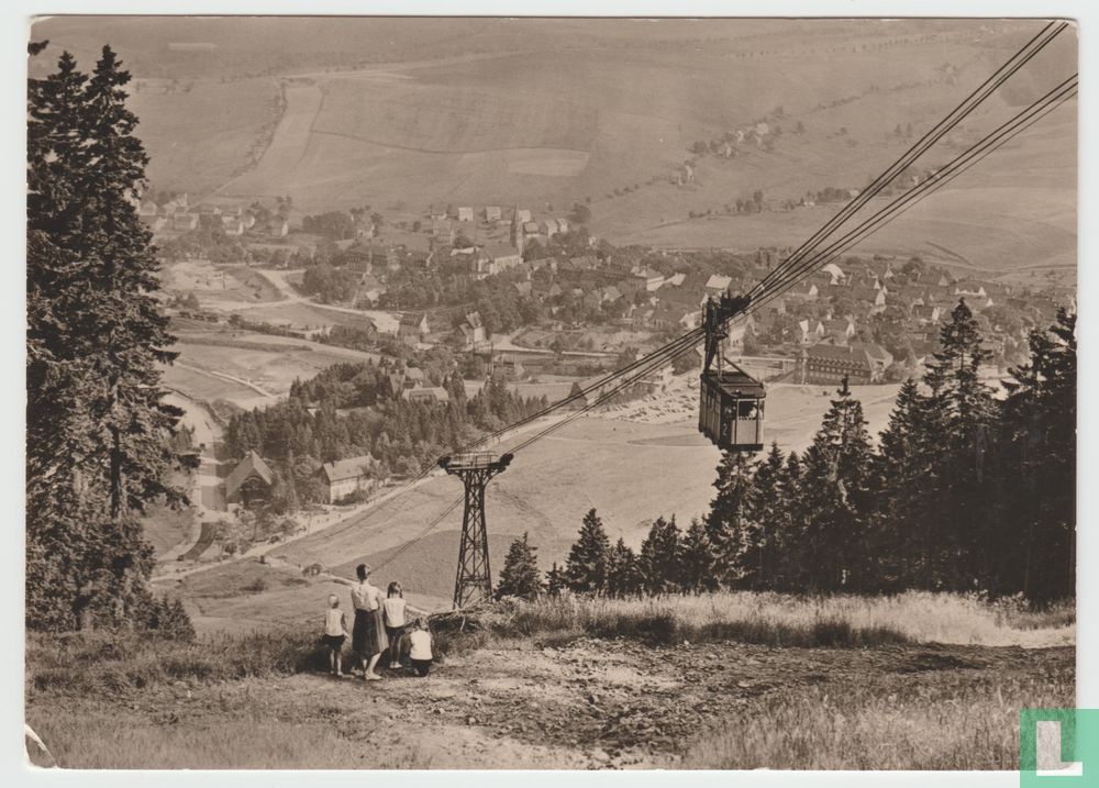 Sommer und Winterkurort Seilbahn Oberwiesenthal Erzgeb Blick vom ...