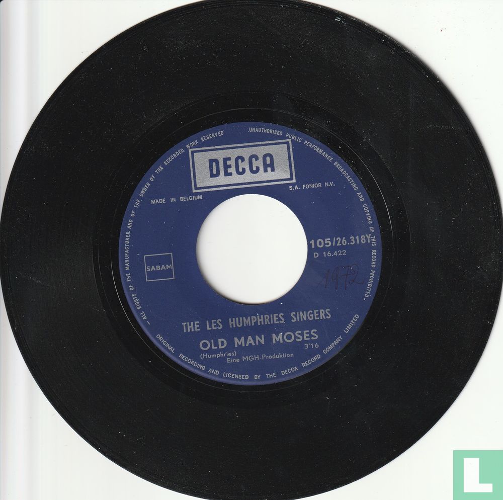 Old Man Moses Single 105/26.318Y (1972) - Les Humphries Singers - LastDodo