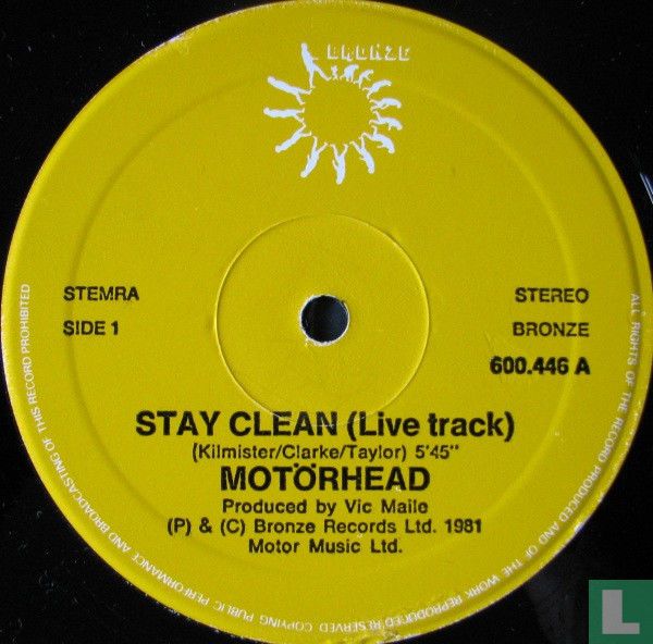 Stay Clean Maxi 600.446 (1981) - Motörhead - LastDodo