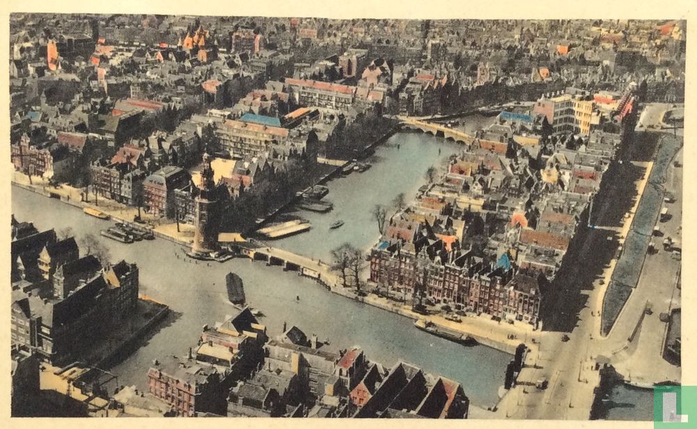 Luchtfoto Amsterdam, Oude Schans met Montelbaanstoren (1930 ...