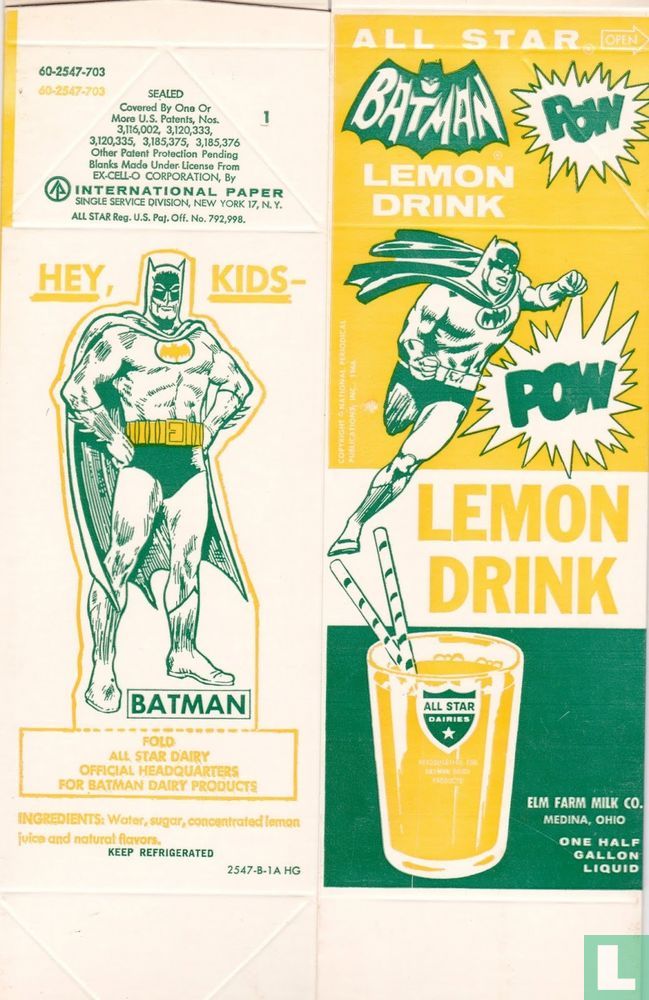 Batman Lemon Drink (1966) - Champion Papers Inc. - LastDodo