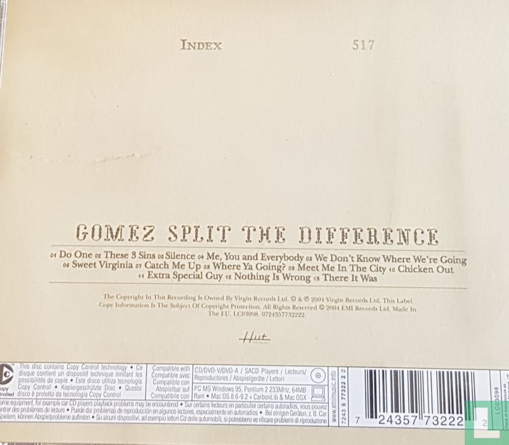 Split The Difference CD 724357732222 (2004) - Gomez - LastDodo