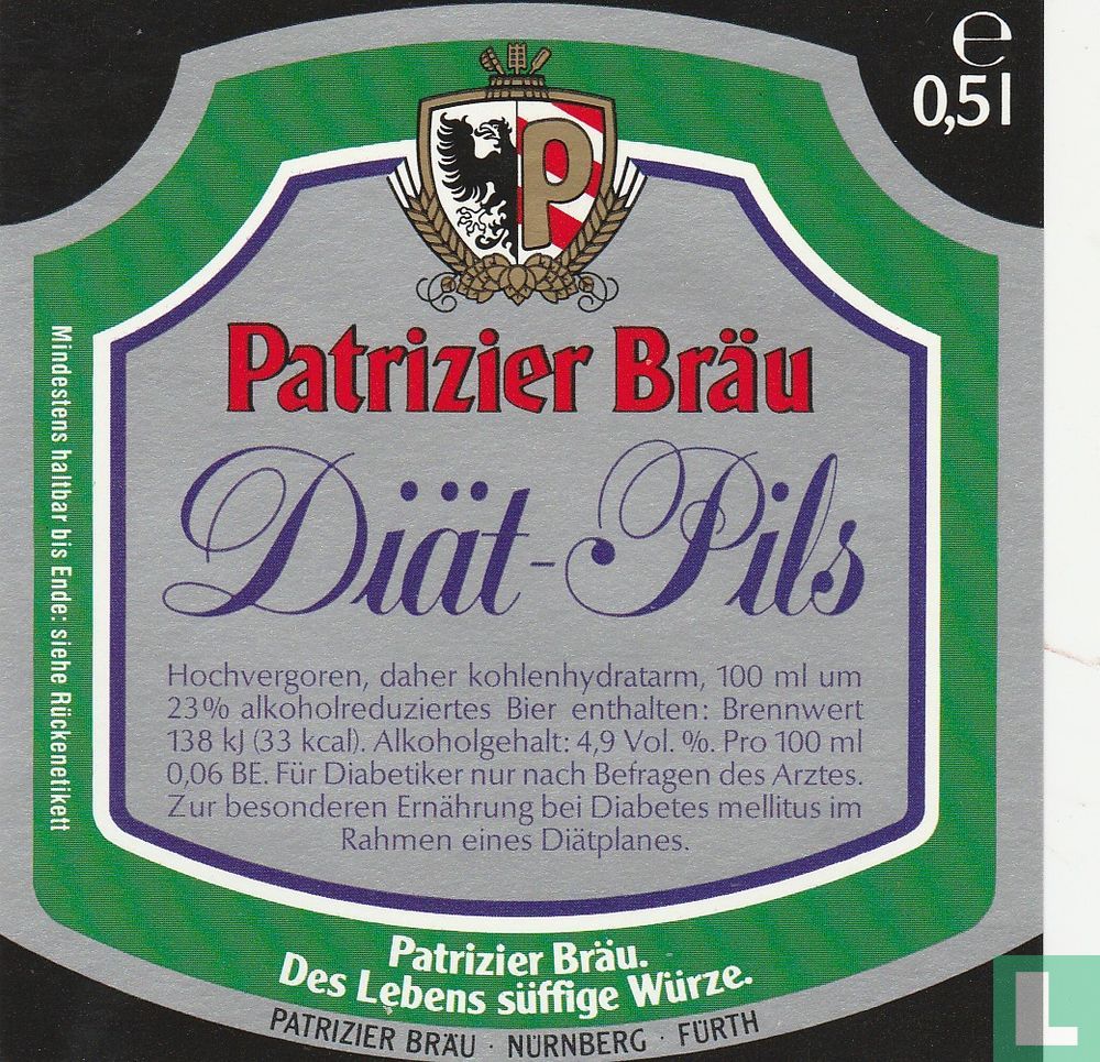 Patrizier Bräu Diät Pils - Patrizier Bräu, Nürnberg - LastDodo