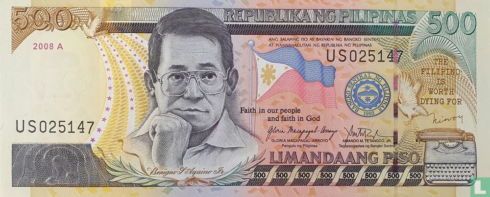 Philippines 500 Piso (2008) - 2001-2013 Issue, Bangko Sentral ng ...