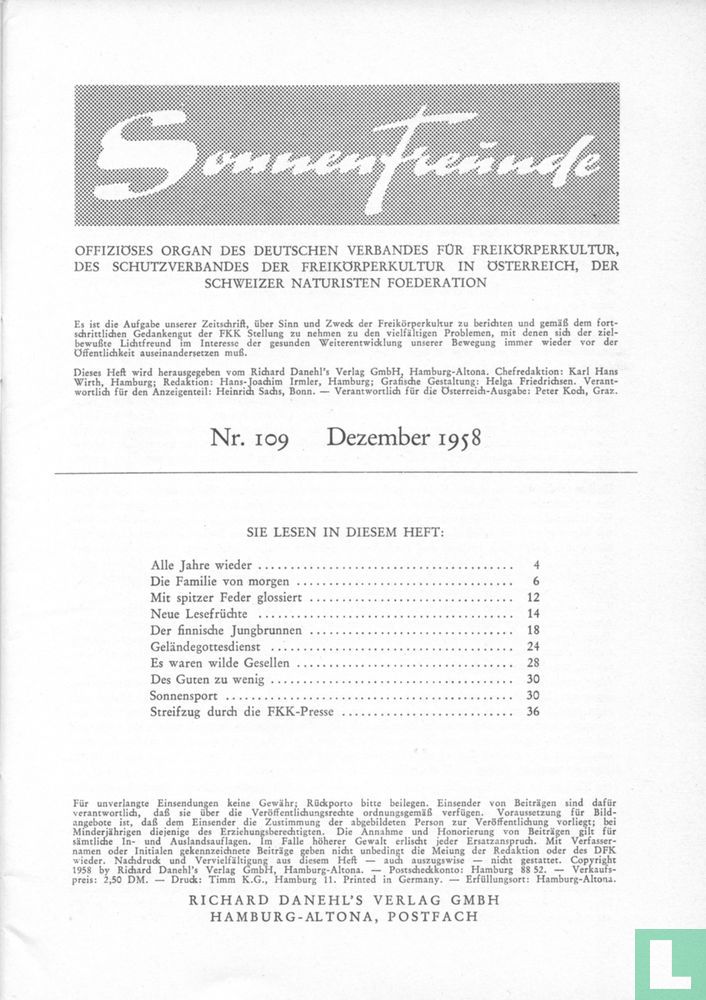 Sonnenfreunde 109 109 (1958) - Sonnenfreunde - LastDodo
