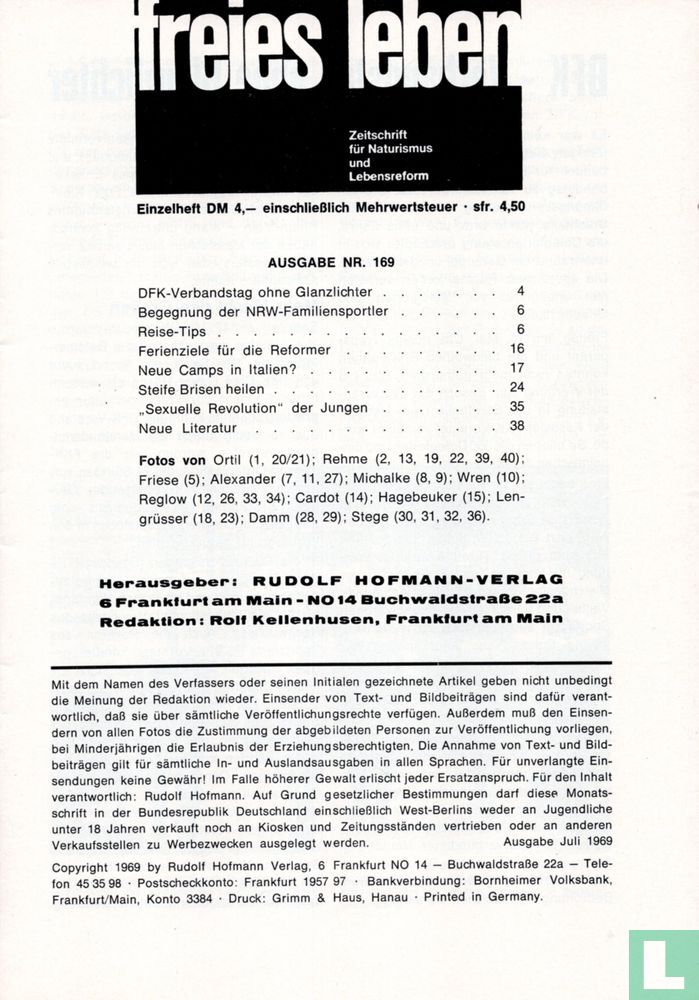 Freies Leben 169 169 (1969) - Freies Leben - LastDodo