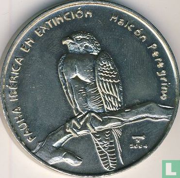Cuba 1 peso 2004 "Iberian fauna in extinction - Peregrine falcon" KM ...