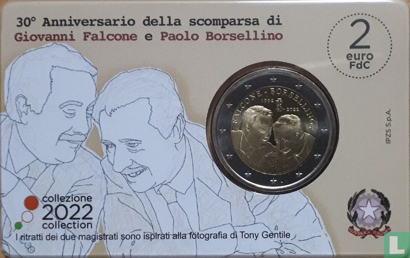 Italië 2 euro 2022 (coincard) "30th anniversary Deaths of Italian ...