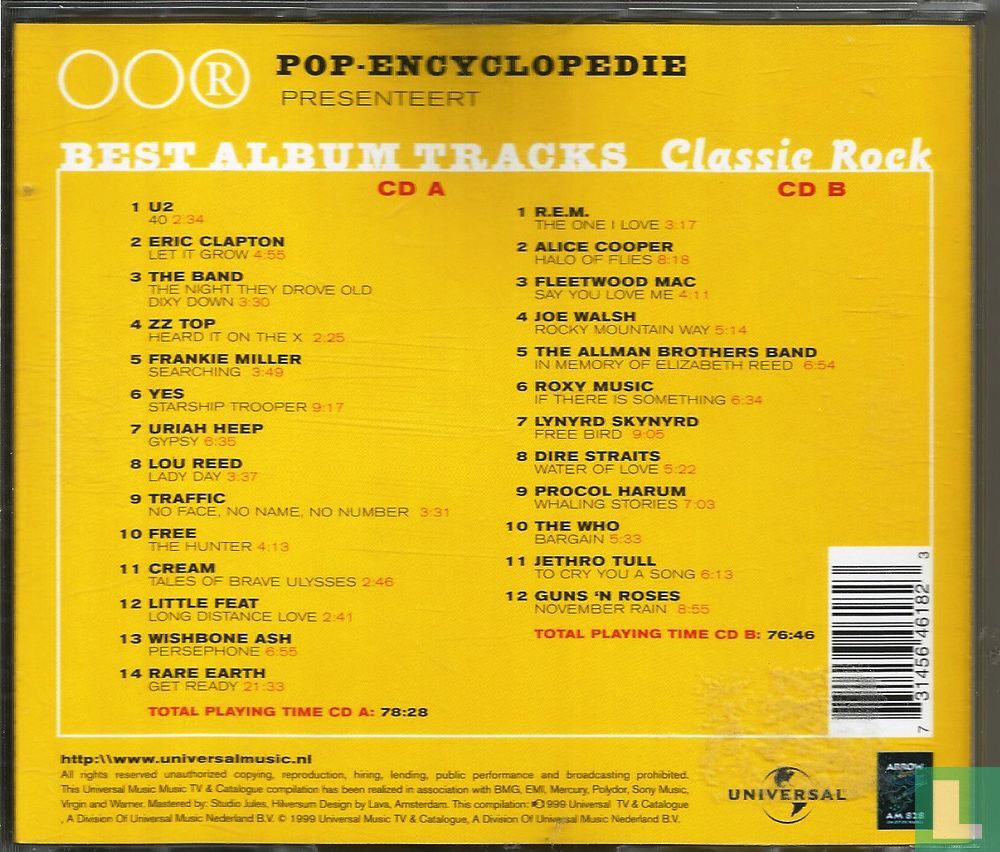 Best Album Tracks Classic Rock CD 564 619-2 (1999) - Various artists ...