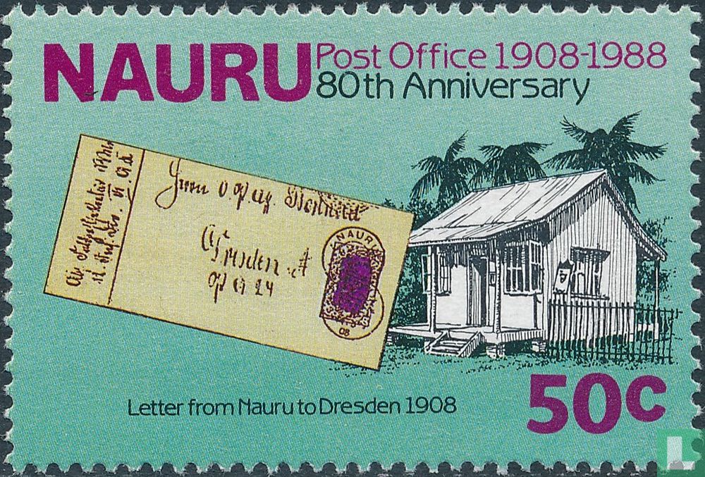 80 years of post offices 50 (1988) - Nauru - LastDodo