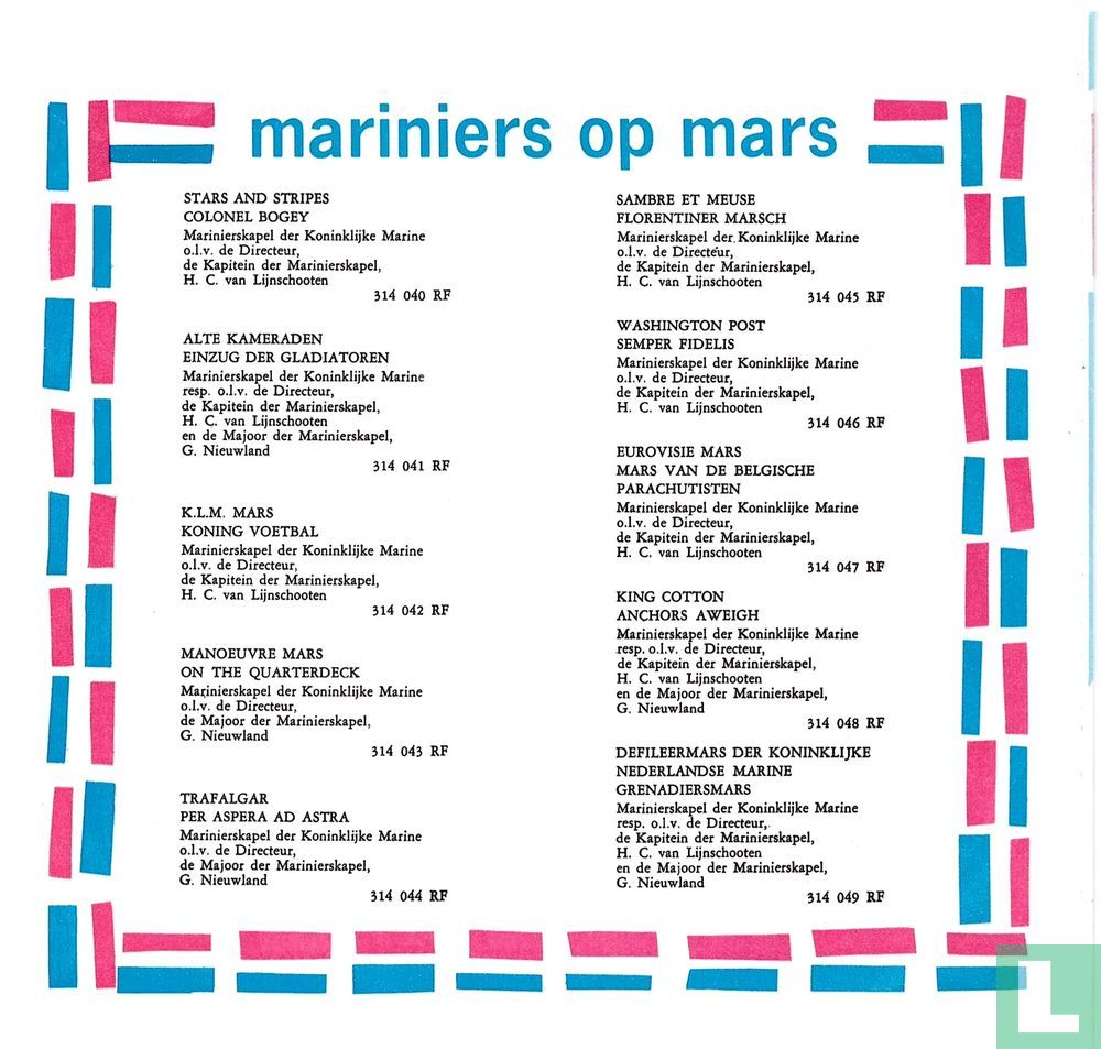 Mars der medici Single 314 093 RF (1962) - Marinierskapel der ...
