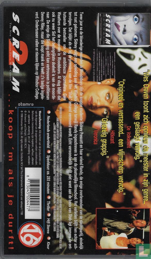 Scream 2 VHS 2 (1998) - VHS video tape - LastDodo