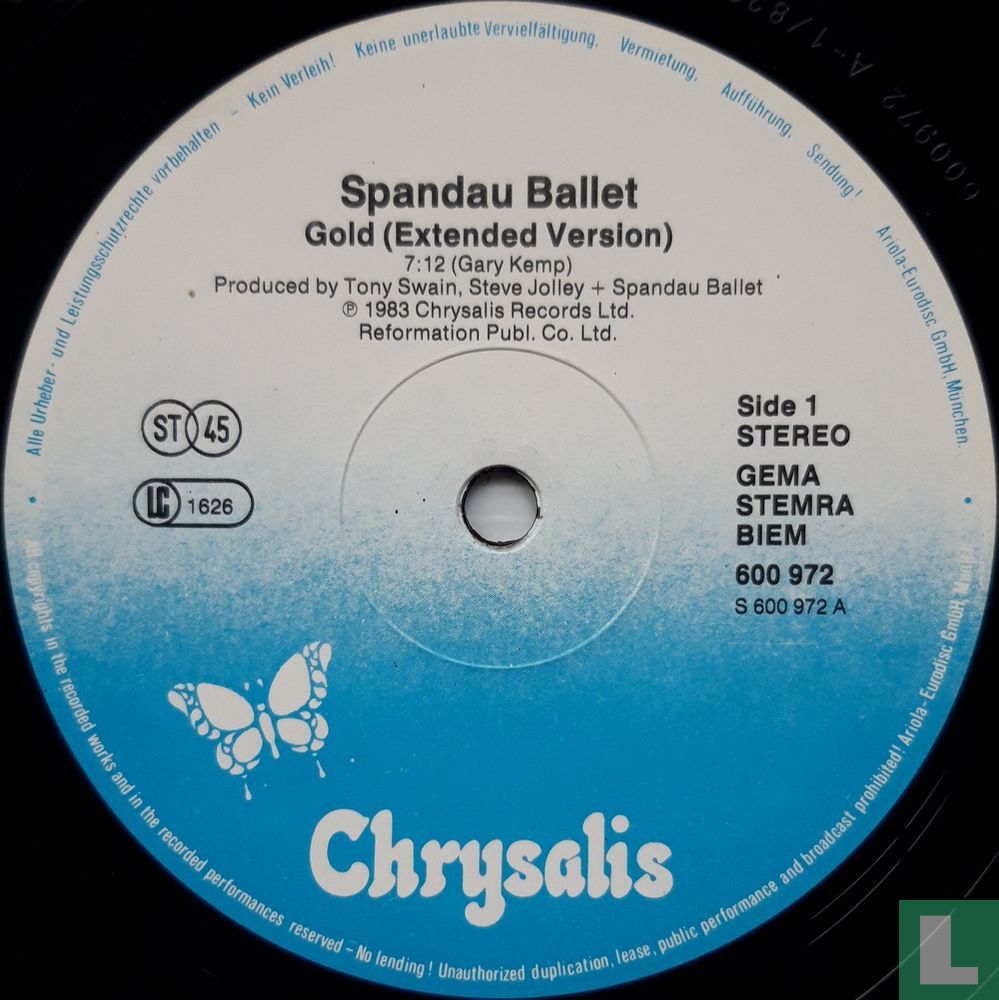 Gold Maxi 600 972 (1983) - Spandau Ballet - LastDodo