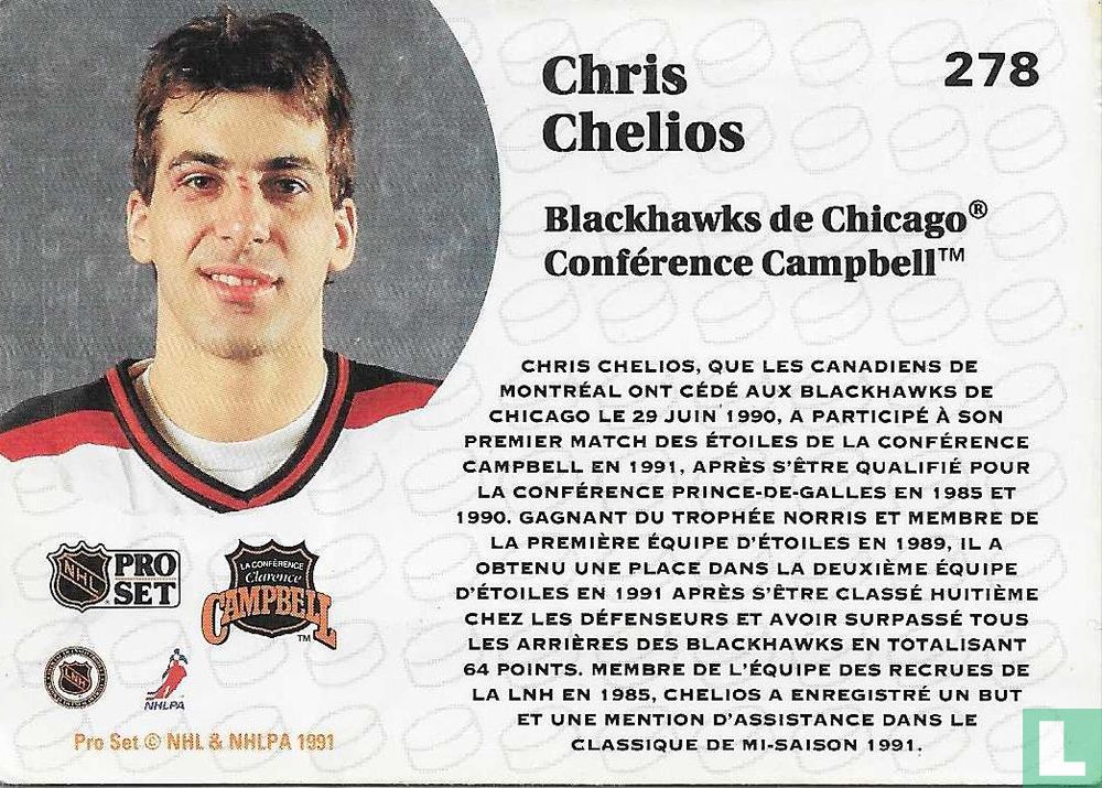 Chris Chelios 276 (1991) - 1991-92 Pro Set French - LastDodo