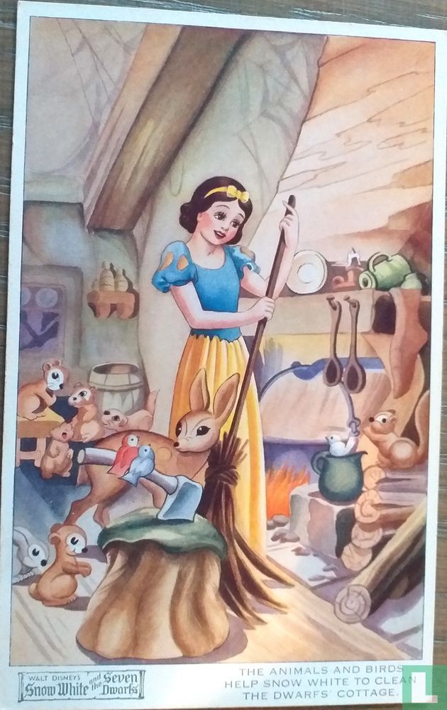 The animals and the birds help Snow white to clean the dwarfs cottage ...