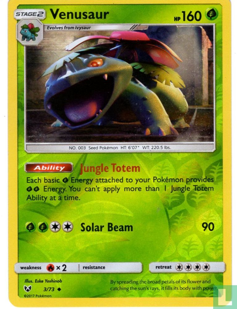 Venusaur (Reversed Holo) 003/73 (2017) - English)2017) Sun & Moon ...