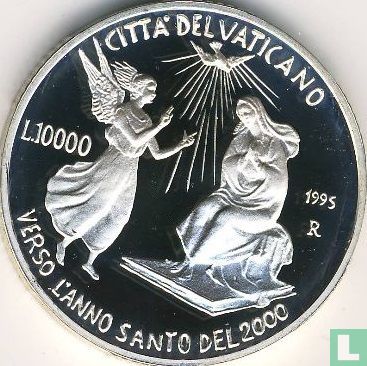 Vatican 10000 lire 1995 (BE) "Annunciation" KM# 260 (1995) - Vatican - LastDodo