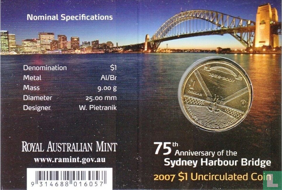 Australia 1 dollar 2007 (folder - B) "75th anniversary of Sydney ...