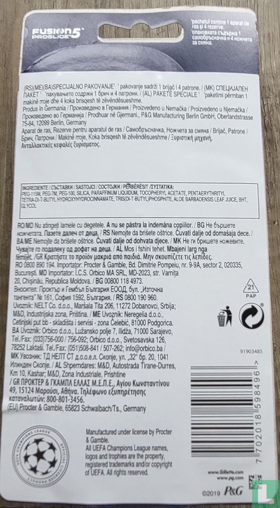 Gillette Fusion 5 Proglide Champions League editie (2019) - Gillette ...