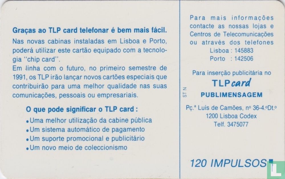 TLP card 32349D (1991) - Telefones de Lisboa e Porto, SA - LastDodo