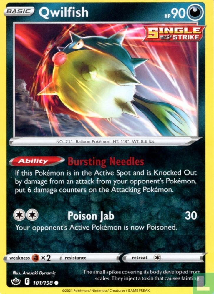 Qwilfish 101/198 (2021) - English)2021) Sword & Shield - Chilling Reign ...