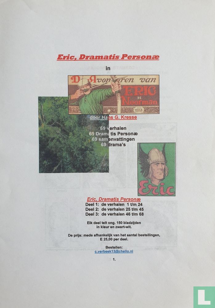 Eric, Dramatis Personæ - Carel G. Verbeek - LastDodo