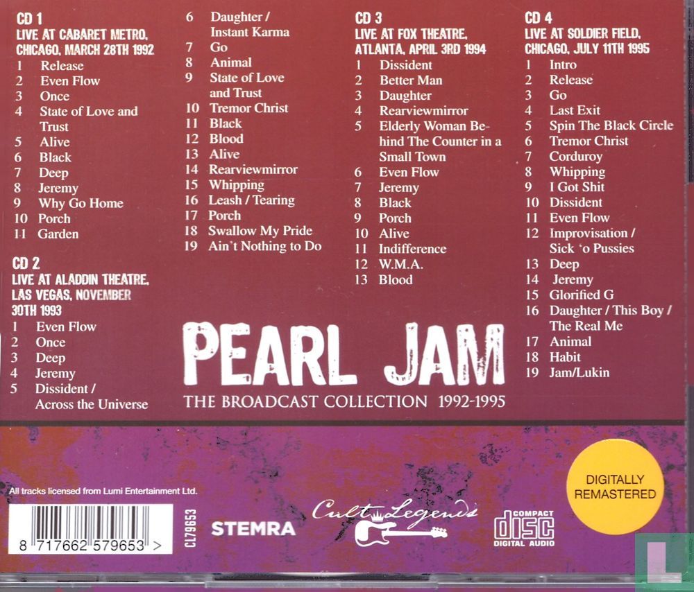 The Broadcast Collection 1992-1995 CD CL79653 - Pearl Jam - LastDodo