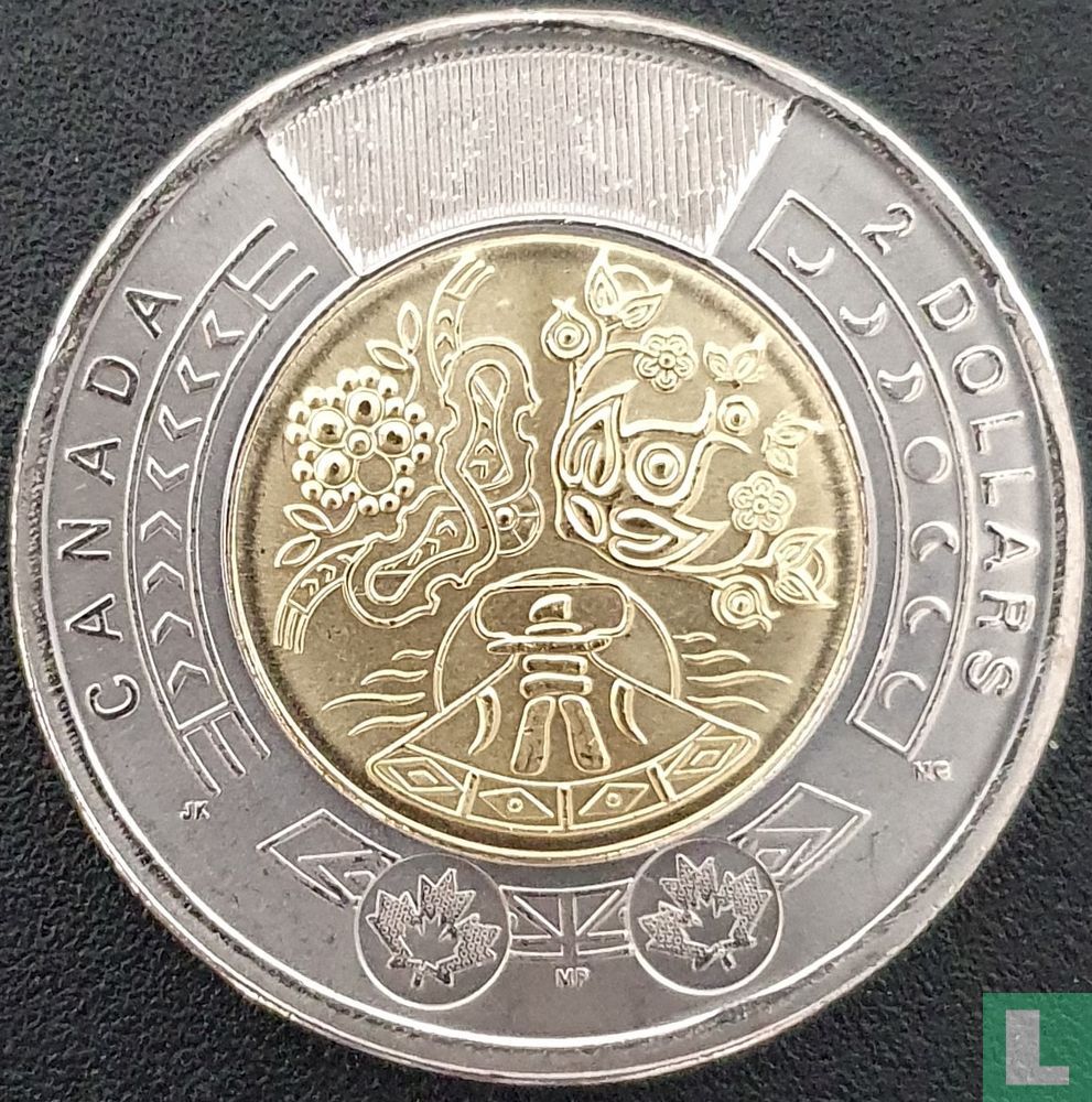 Canada 2 dollars 2023 (kleurloos) "National Indigenous Peoples Day" KM ...