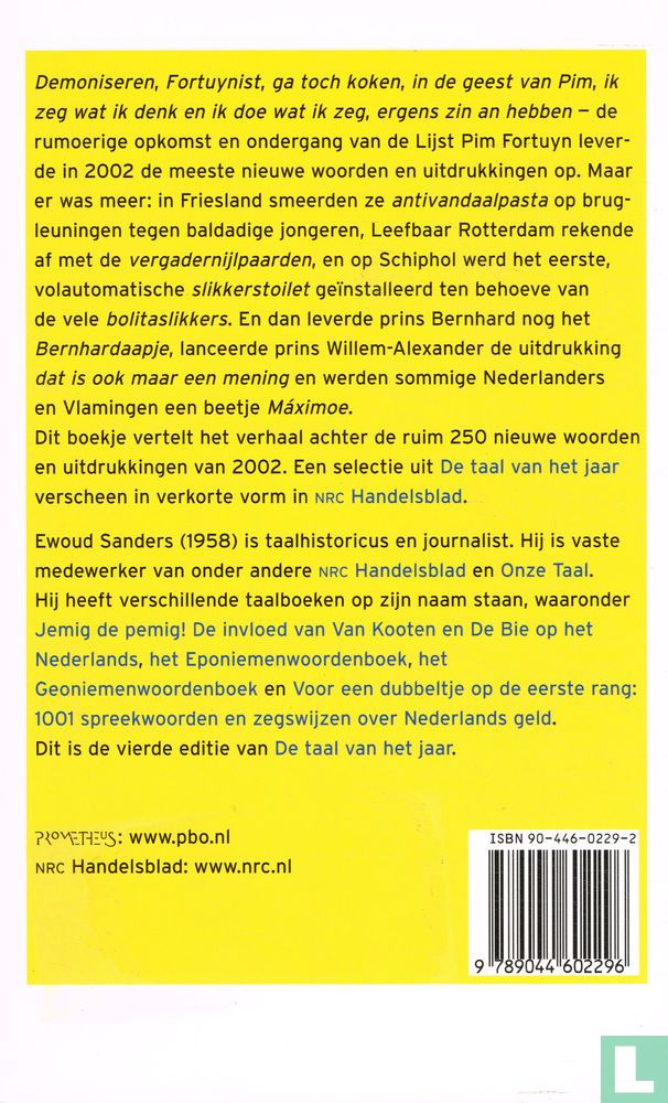 De taal van het jaar (2003) - Sanders, Ewoud - LastDodo