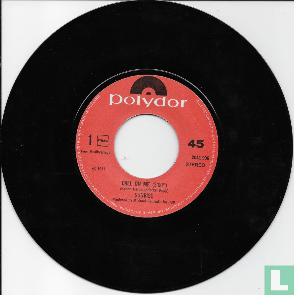 Call on Me Single 2041 936 (1977) - Sunrise - LastDodo