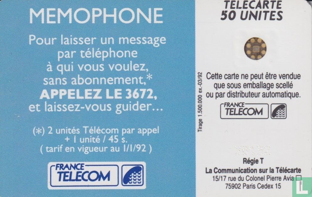 Memophone 3672 38132 (1992) - France Télécom - LastDodo