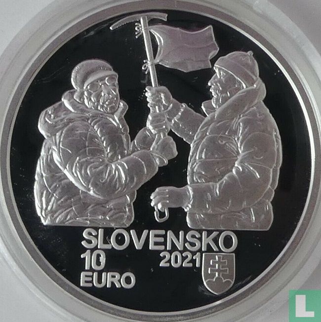 Slovakia 10 euro 2021 (PROOF) "50th anniversary First successful ascent ...