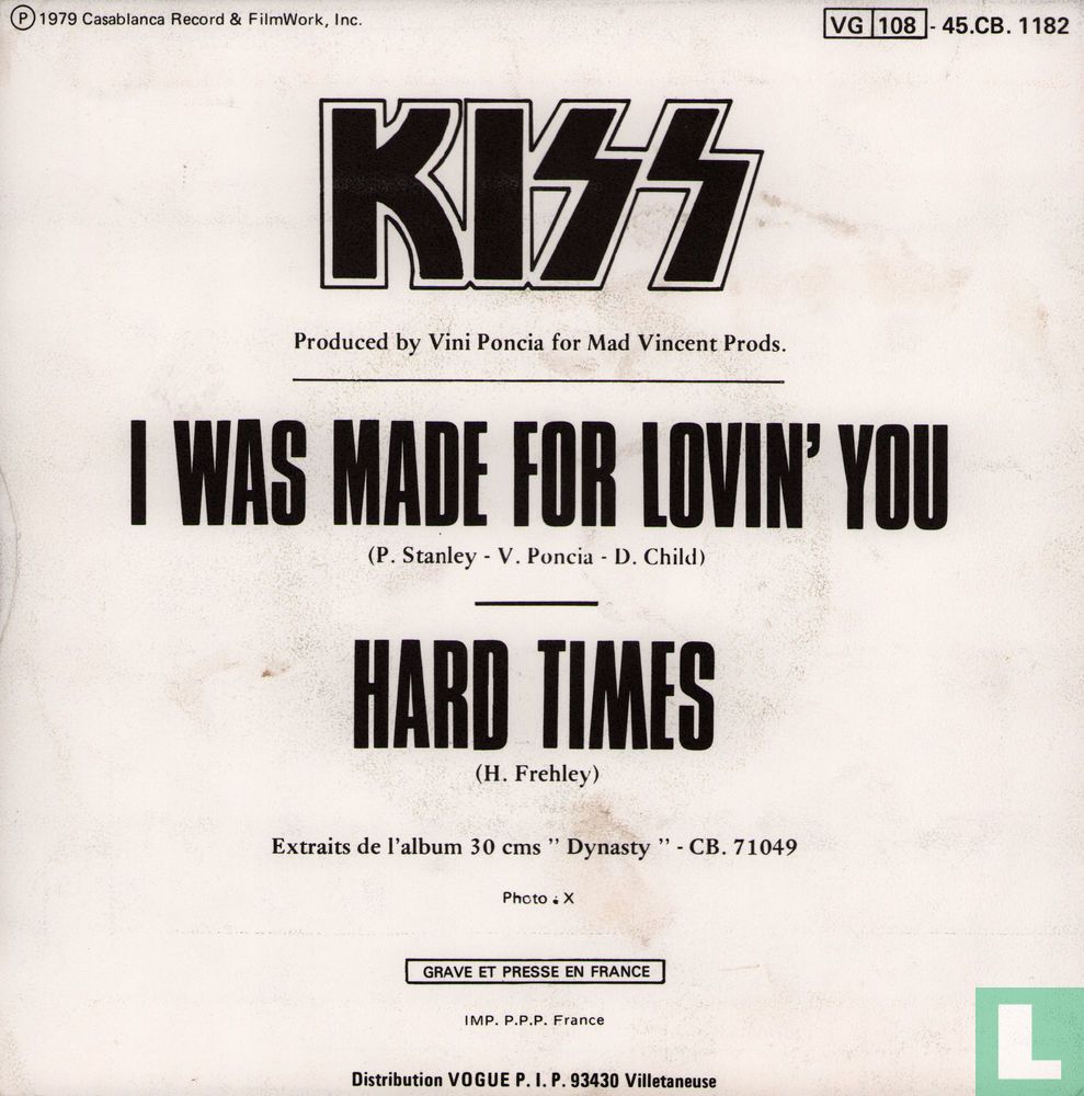 I Was Made for Lovin' You Single 45 CB 1182 (1979) - KISS - LastDodo