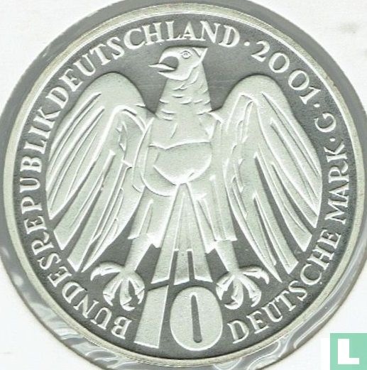 Duitsland 10 mark 2001 (PROOF - G) "50 years Federal Constitutional ...