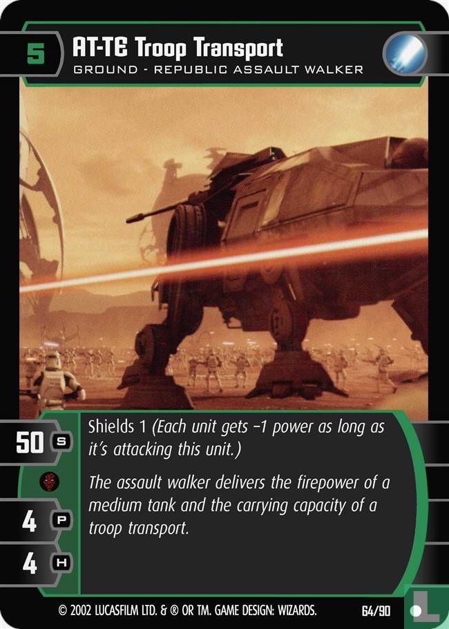 AT-TE Troop Transport 64/90 (2002) - SW-TCG 02) Sith Rising - LastDodo
