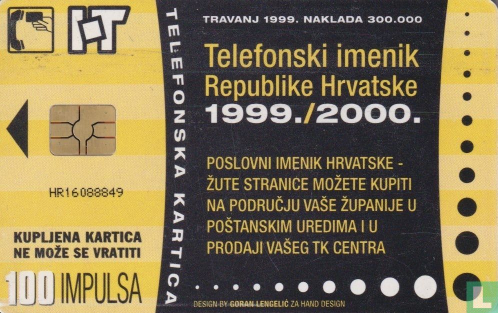 Telefonski imenik (1999) - Hrvatske telekomunikacije - LastDodo