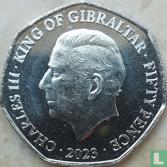 Gibraltar 50 pence 2023 "Coronation of King Charles III" KM# (2023) - Gibraltar - LastDodo
