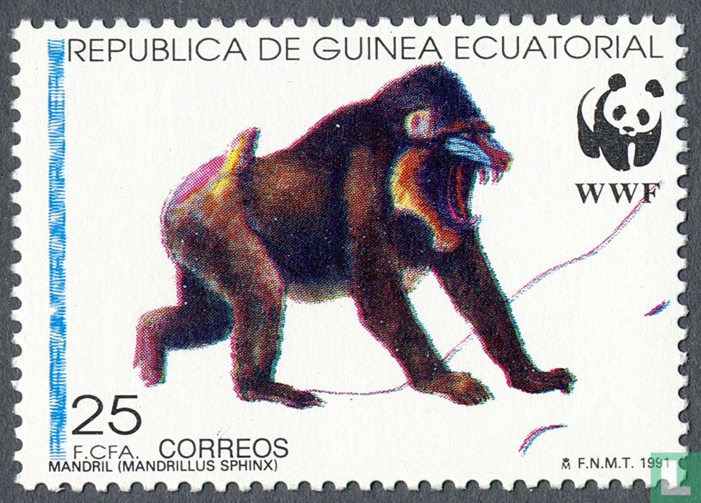 WWF-Mandrill 25 (1991) - Equatorial Guinea - LastDodo